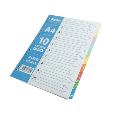 PVC A4 10 Colour Index Divider