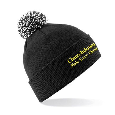 Churchdown Male Voice Choir Black/White Bobble Hat