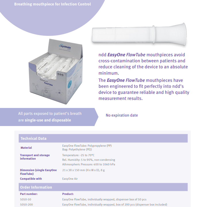 EasyOne Sky/Air FlowTubes