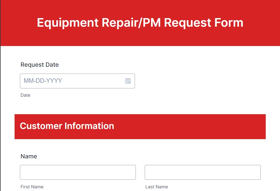 Equipment Repair/PM Request Form - Med-Stat Medical