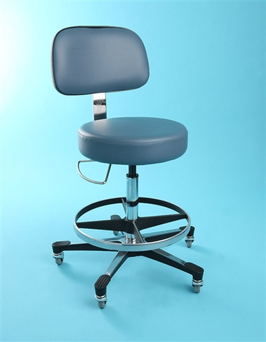 Blickman 1212 5 Leg Pneumatic Exam Stool with Backrest 1212
