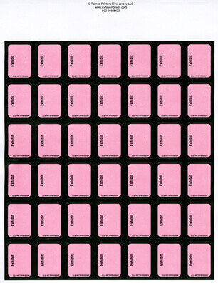 Exhibit Labels Pink #153 - ExhibitIndexes.com