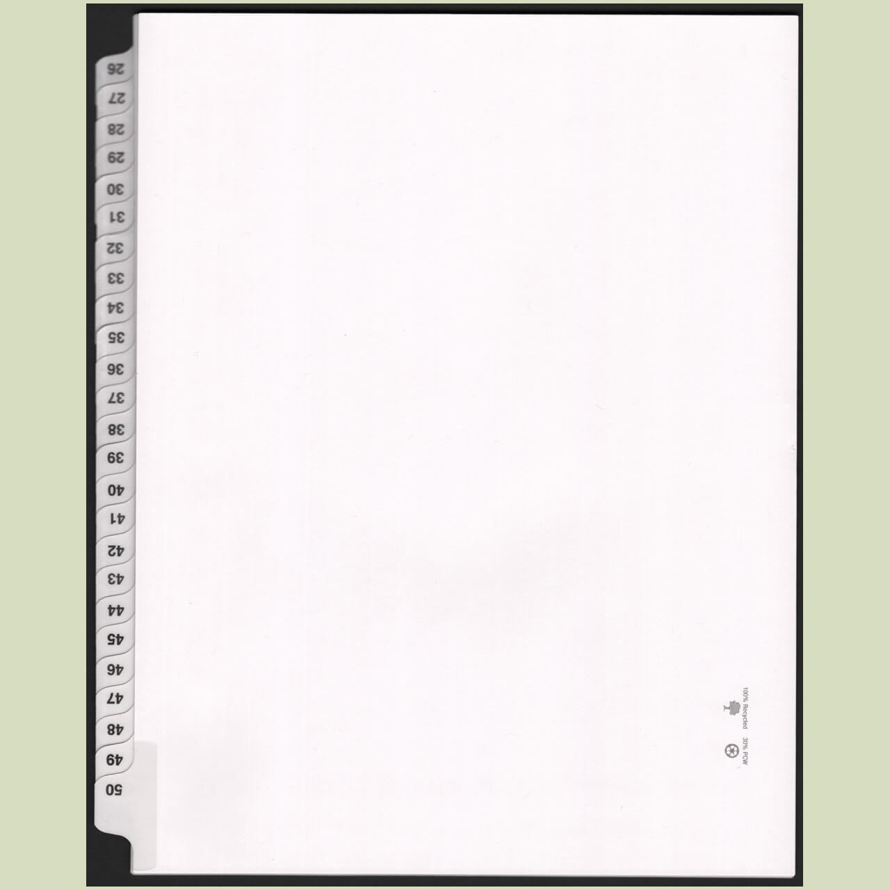Exhibit Tabs, Exhibit Indexes & Legal Exhibit Dividers