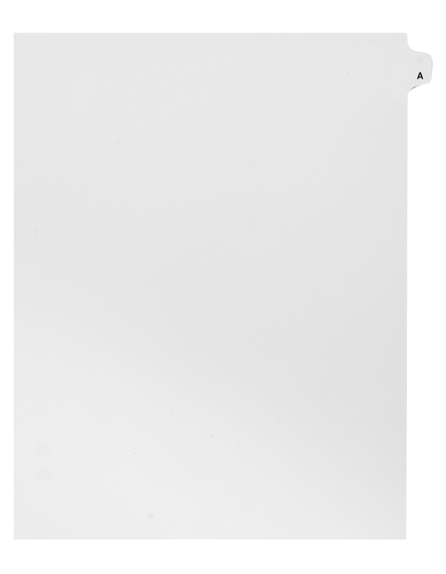 Side Letter Tabs Individual (pack of 25) - ExhibitIndexes.com