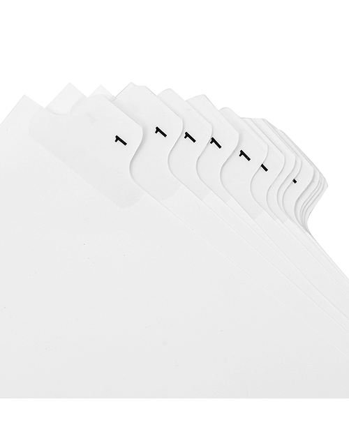 Number Index Tabs, Legal Index Tab Dividers & Numbered Tab Dividers