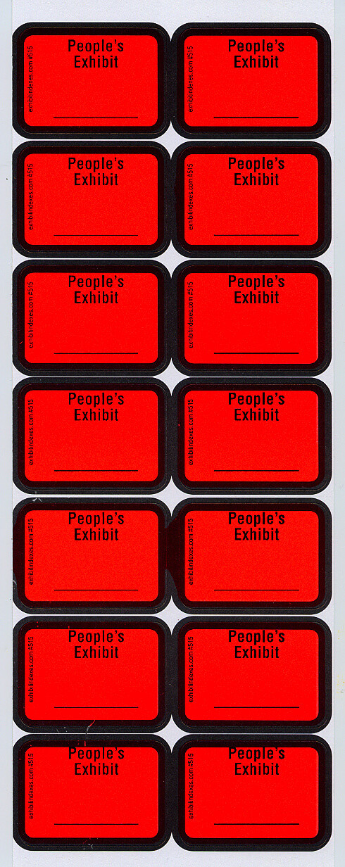 People's Exhibit #515 Bright Red - ExhibitIndexes.com