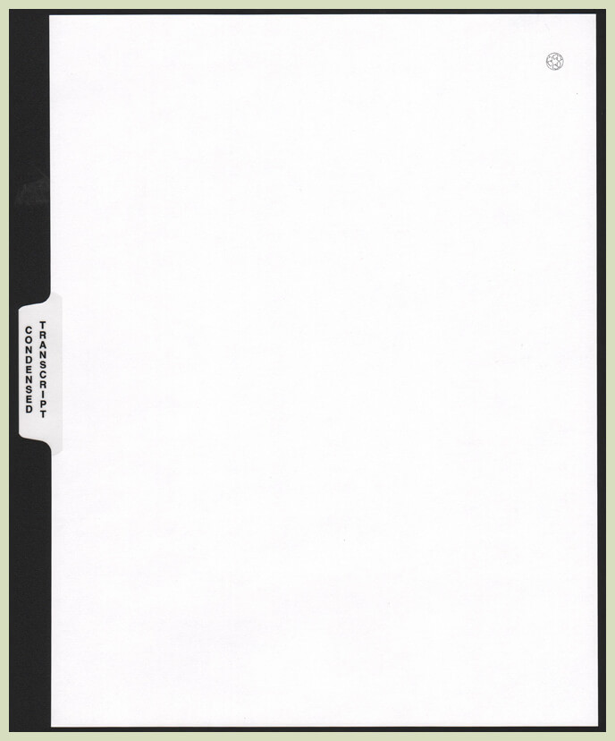 Condensed Transcript Tabs - ExhibitIndexes.com