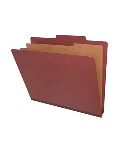 Letter Size Classification Folders 6 Sections Red - ExhibitIndexes.com