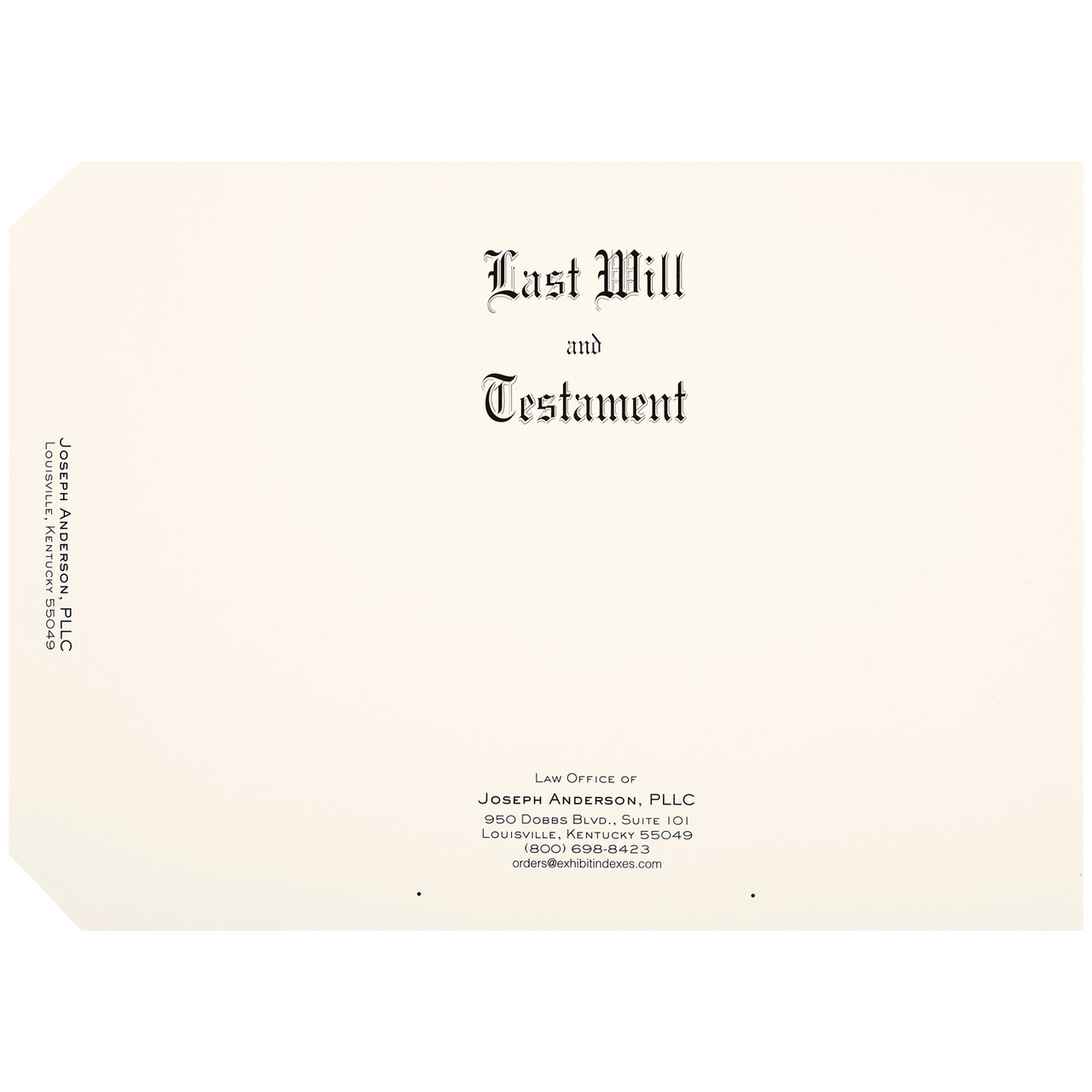 Personalized Will Covers #2383 (priced per 50) - ExhibitIndexes.com