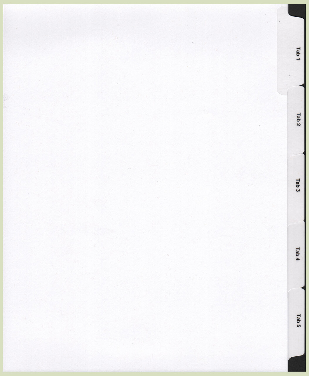 Custom 5th Cut Side Tabs All One Position - ExhibitIndexes.com