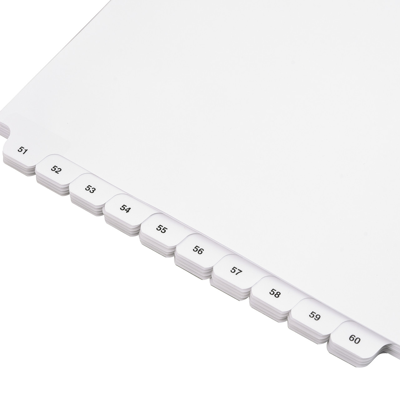 Numbered Dividers 51-100 - ExhibitIndexes.com