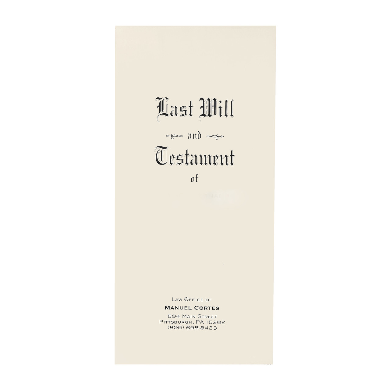 Personalized Will Envelopes #2301 (priced per 50) - ExhibitIndexes.com