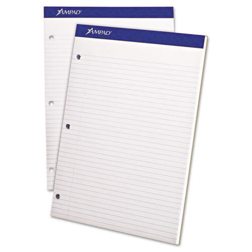 Ampad White Dual Pad Letter Size 3 Hole Punched - ExhibitIndexes.com