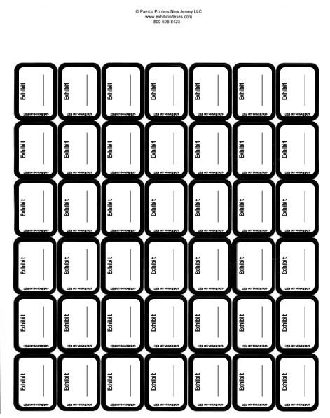 Exhibit Stickers #581 - ExhibitIndexes.com