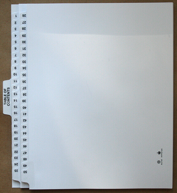 E-Z Order Number Sets - ExhibitIndexes.com