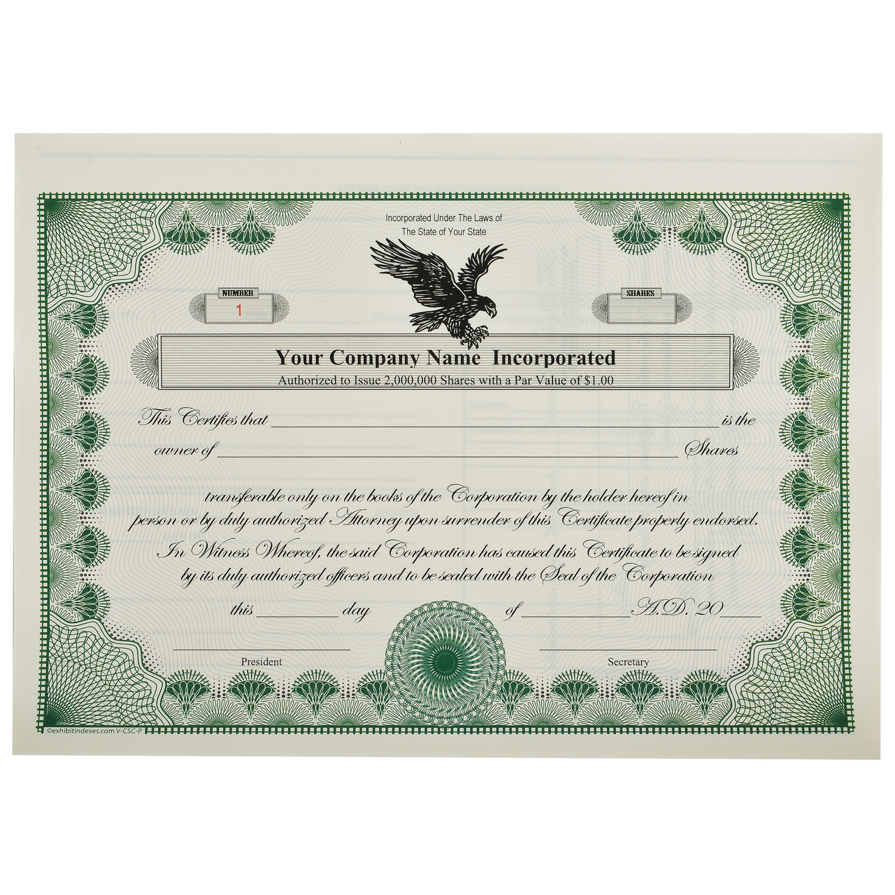 Corporate Stock Certificates - Custom Stock Certificate Printing
