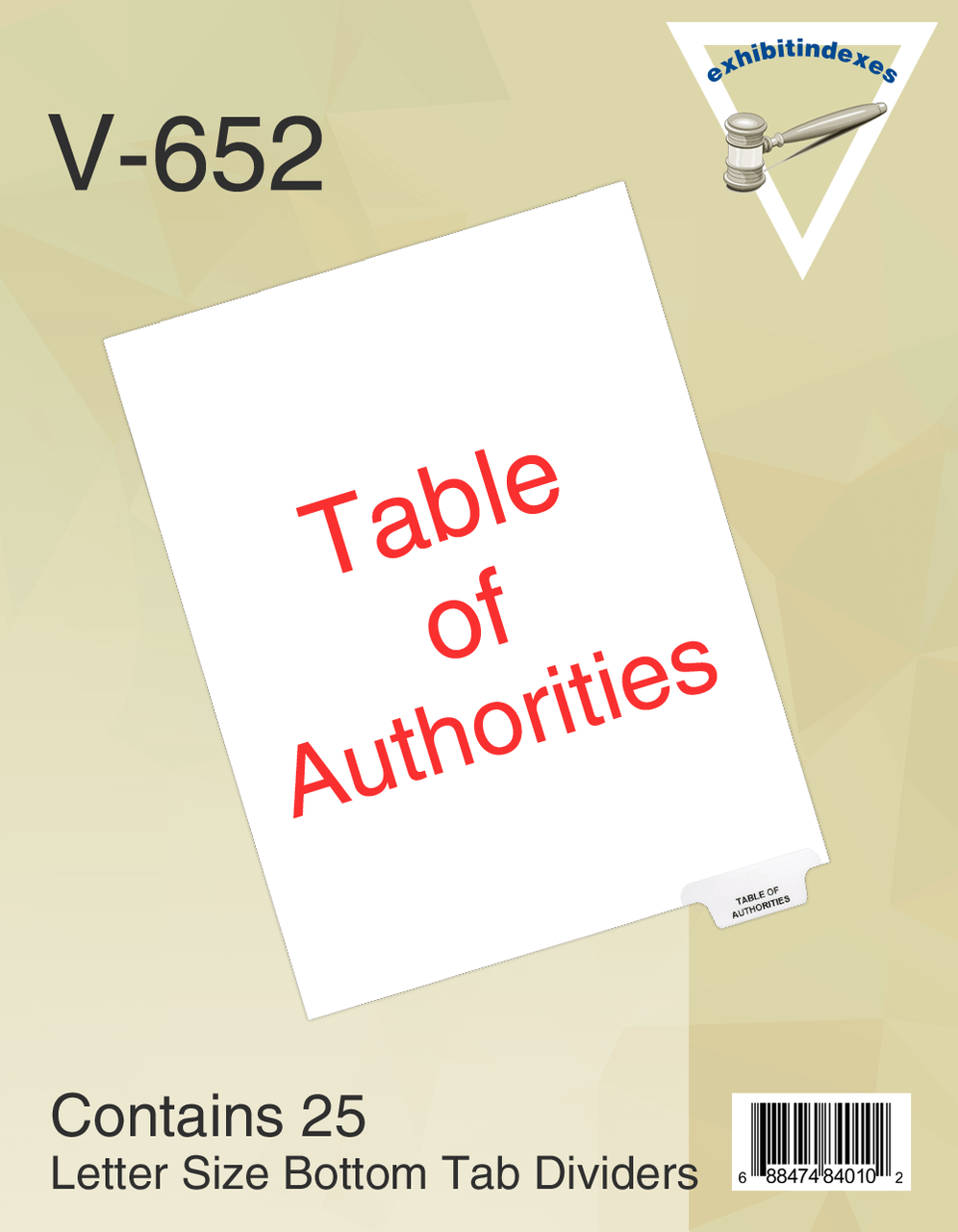 Table of Authorities - ExhibitIndexes.com