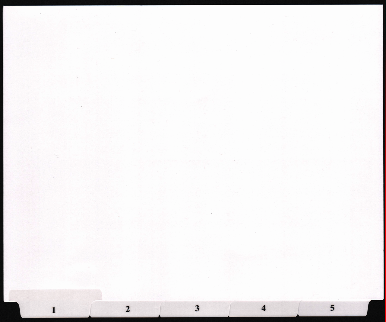 Numbers 1 - 5 Landscape - ExhibitIndexes.com