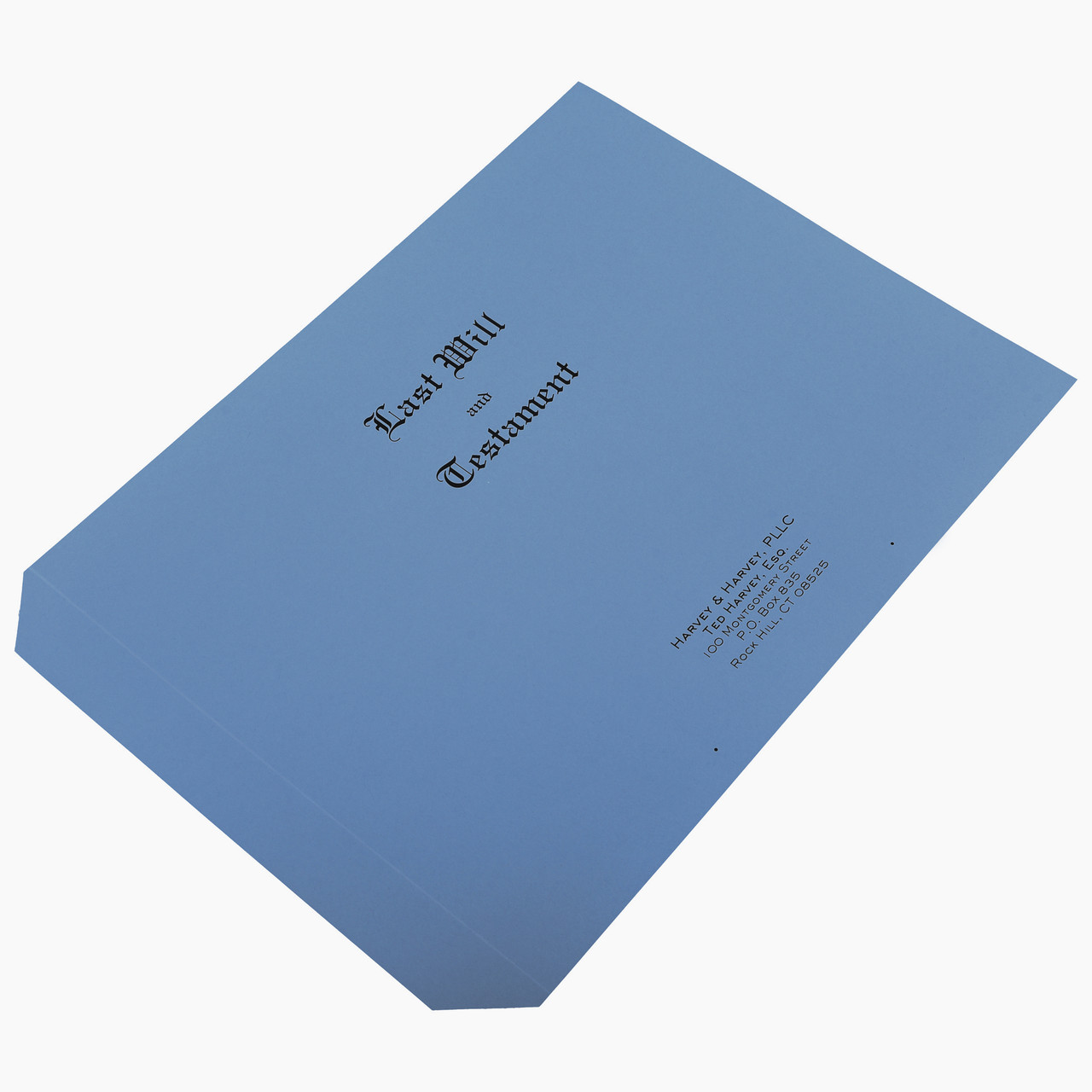 Blue Personalized Last Will & Testament Covers (Priced per 50 ...