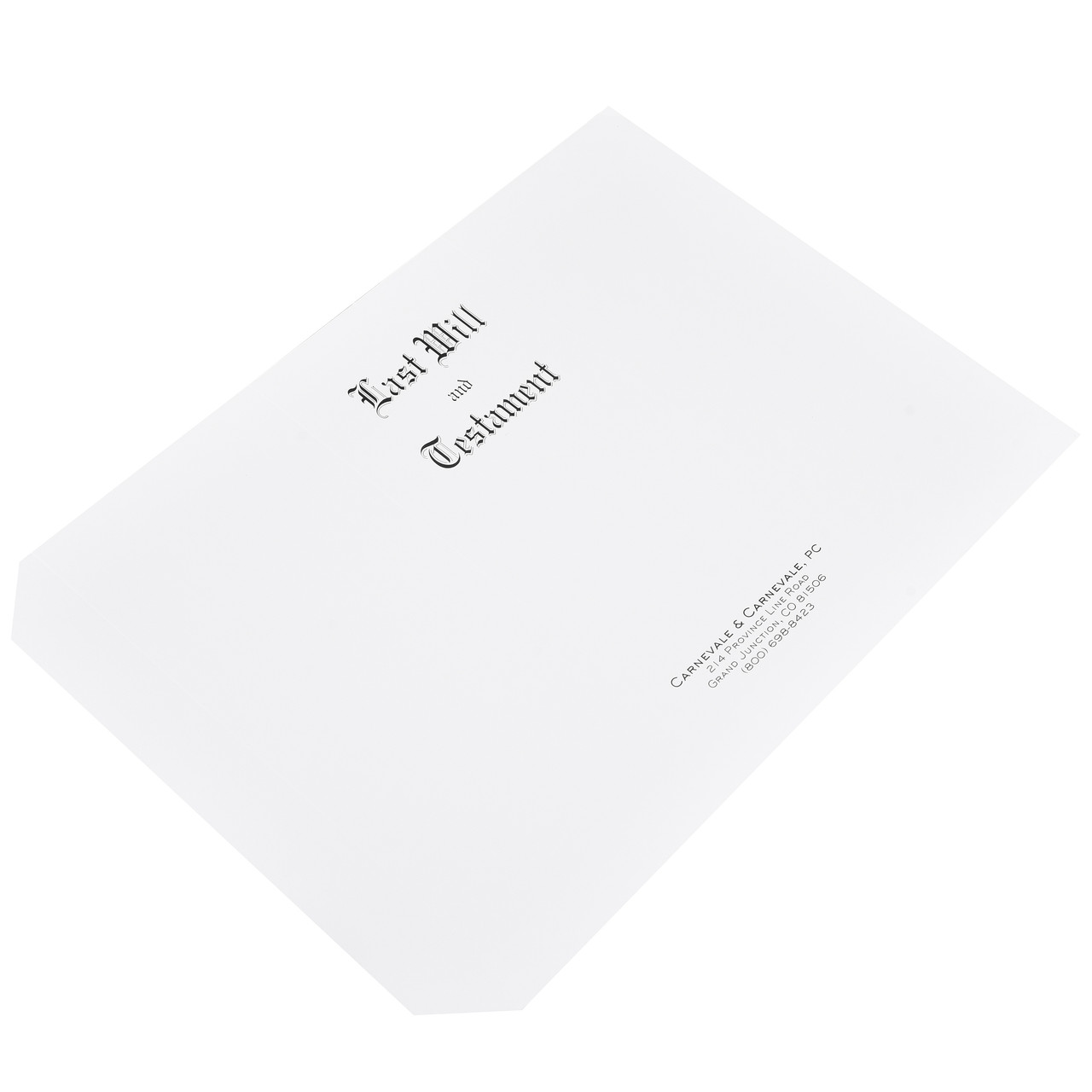 Personalized Will Covers White (Priced per 50) - ExhibitIndexes.com
