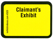 Claimant's Exhibit Labels Bright Yellow #309 - ExhibitIndexes.com