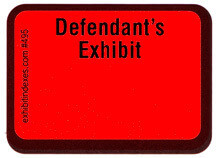 Defendant's Exhibit Labels Red #495 - ExhibitIndexes.com