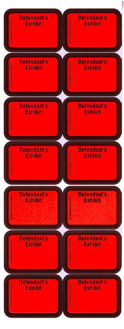 Defendant's Exhibit Labels Red #495 - ExhibitIndexes.com