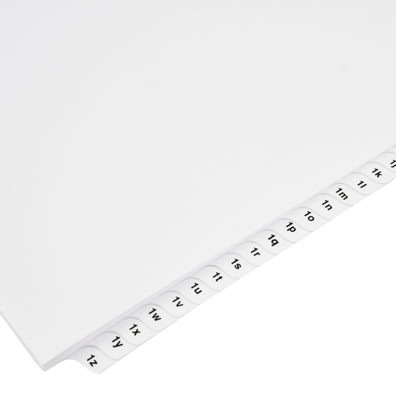 Custom Printed 26 Division Side Tabs - ExhibitIndexes.com