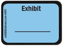Exhibit Labels Blue #481 - ExhibitIndexes.com