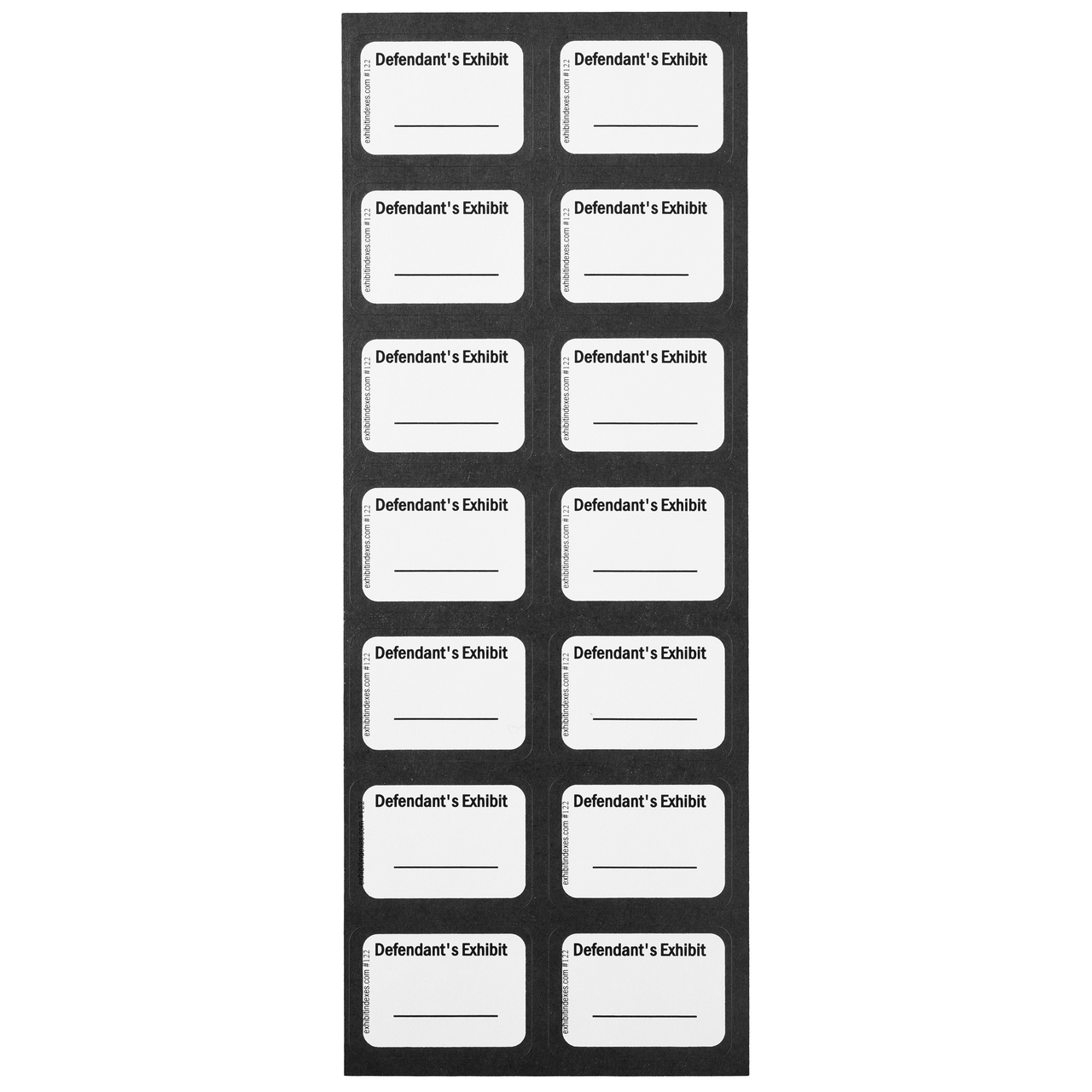 Defendant's Exhibit Labels White - ExhibitIndexes.com