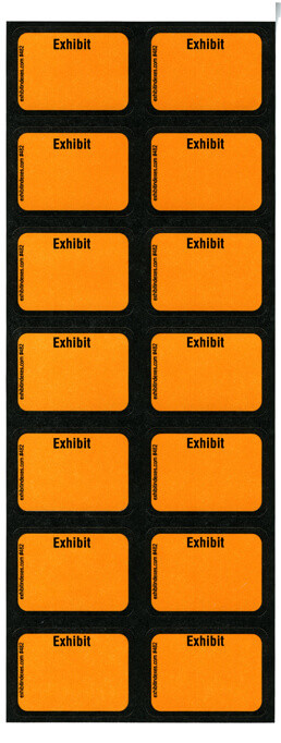 Exhibit Labels Golden Yellow #482 - ExhibitIndexes.com