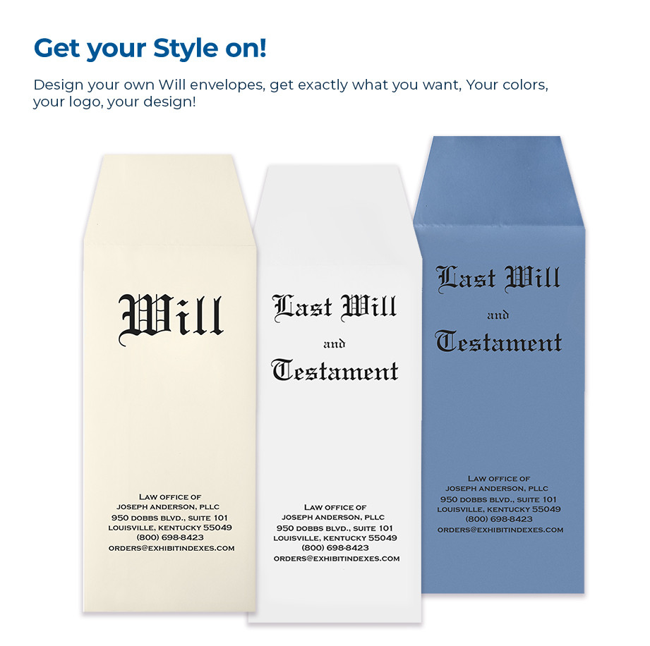 Design a Personalized Will Envelope With Ease | Exhibit Indexes ...