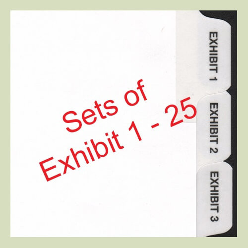 Exhibit Tabs 1-25 - ExhibitIndexes.com
