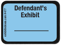 Defendant's Trial Exhibit Labels Blue #105 - ExhibitIndexes.com