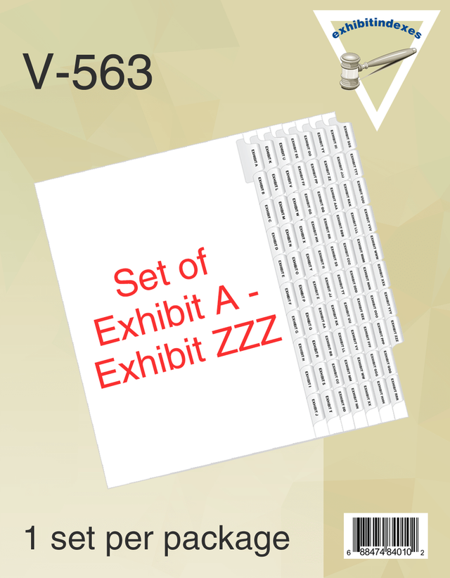 Exhibit Tabs, Exhibit Indexes & Legal Exhibit Dividers