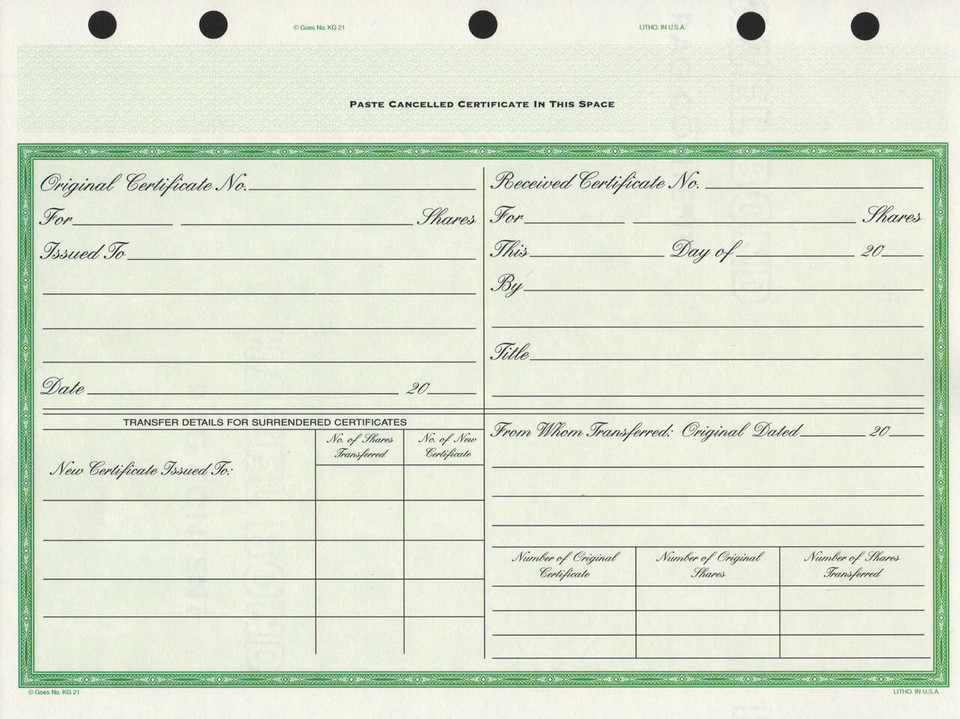 Downloadable Stock Register Form - ExhibitIndexes.com