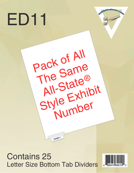 All-State® Style ED11 Bottom Exhibit Tabs- Numbers - ExhibitIndexes.com