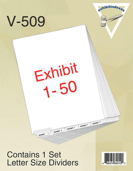 Bottom Exhibit Tabs Set 1-50 - ExhibitIndexes.com