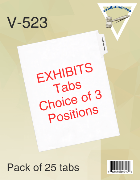 Exhibits Tabs - ExhibitIndexes.com