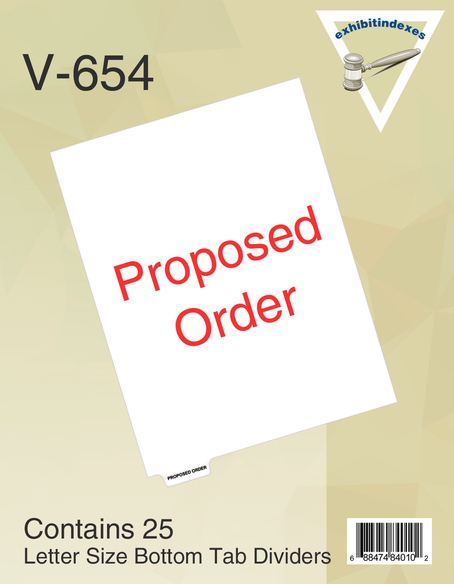 Proposed Order - ExhibitIndexes.com