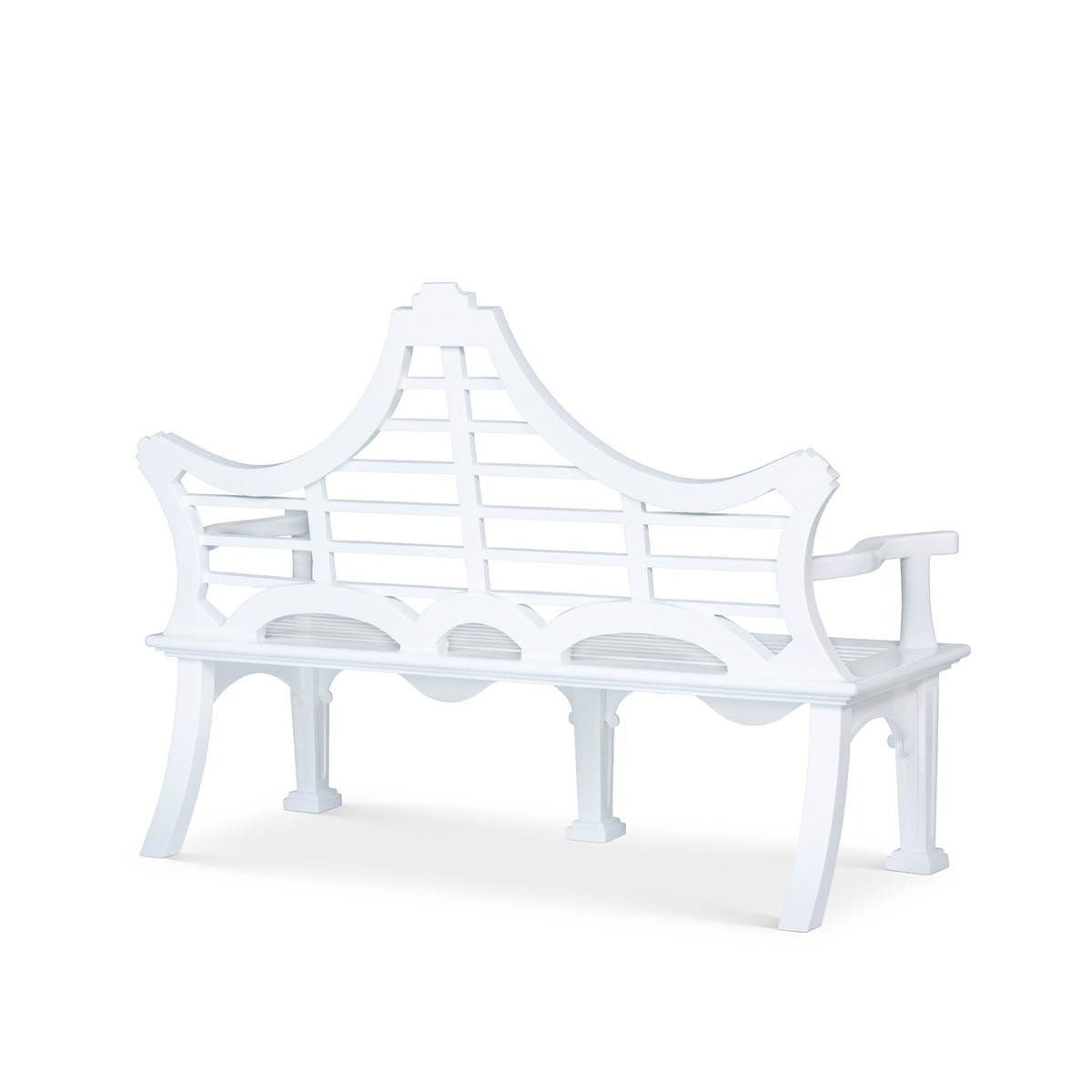 white garden seating