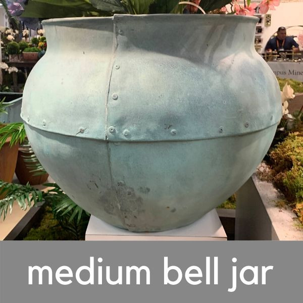 BELL JAR Planter | Blue Copper Fiberglass