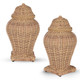 Outdoor Woven Ginger Jar – Elegant All-Weather Décor