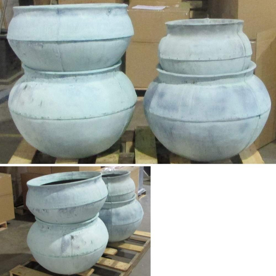 BELL JAR Planter | Blue Copper Fiberglass
