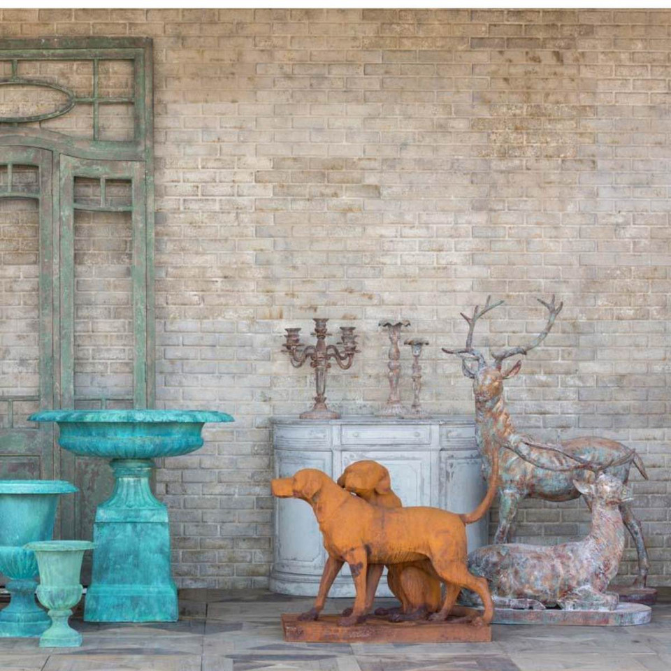 Cast Iron Stag Set | Outdoor Garden Sculptures