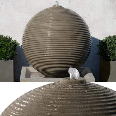 Ribbed Sphere Fountain and Basin