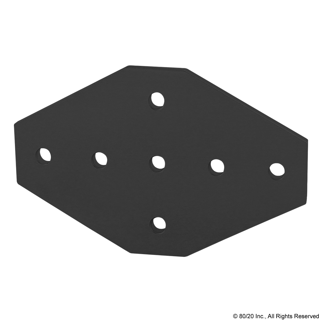 25-4135-Black | 25 Series 7 Hole - Cross Flat Plate | CPI Automation