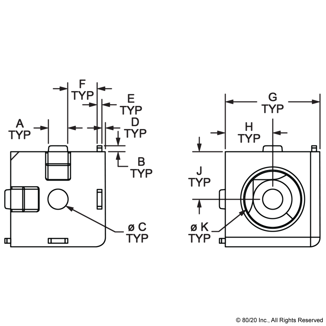 14177 | 15 Series 3 Way - Light Squared Corner Connector | CPI Automation