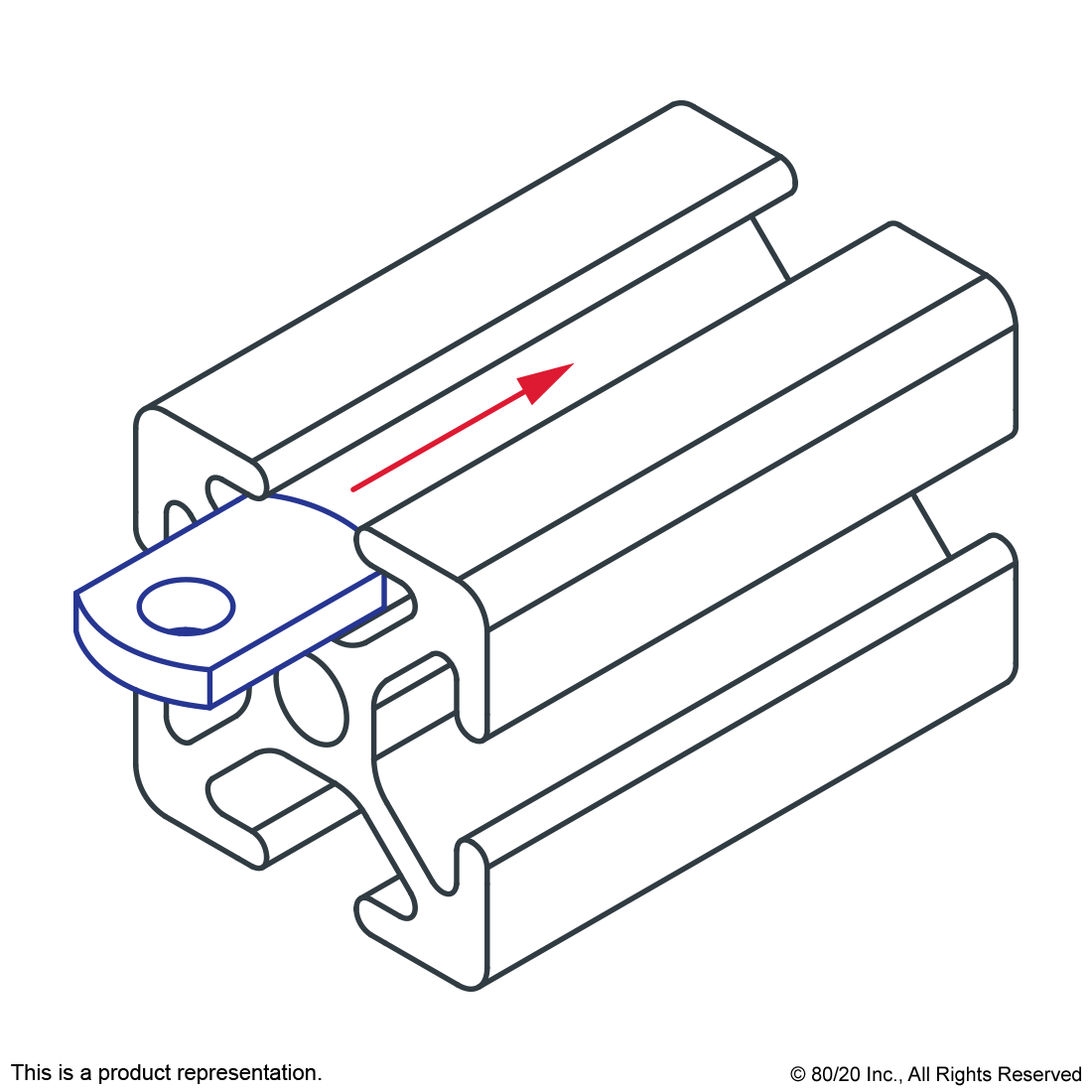 40-1981 | M8 Slide-in Economy T-Nut - Offset Thread | CPI Automation