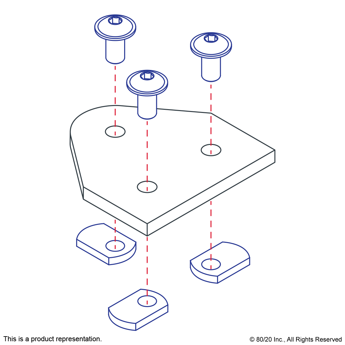 4372 | 15 Series 3 Hole - Triangular Pivot Plate | CPI Automation